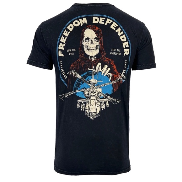 Affliction | Shirts | Affliction Mens Tshirt Fd Whirlwind Skull Biker ...